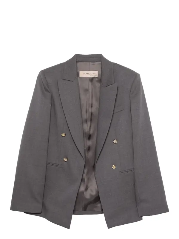 BLANCA VITA Gorizia Wool-blend Blazer - Grey