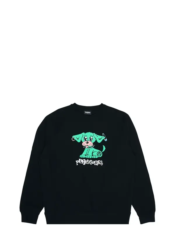PLEASURES Ruff Premium Crewneck - Black