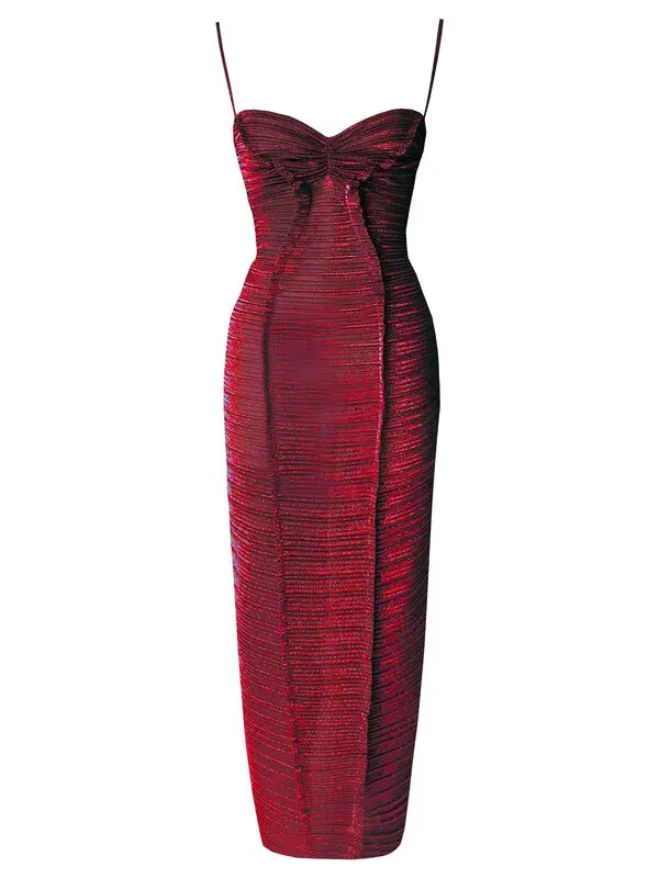 GEORGIA HARDINGE Exclusive The Element Ruched Midi Dress - Red