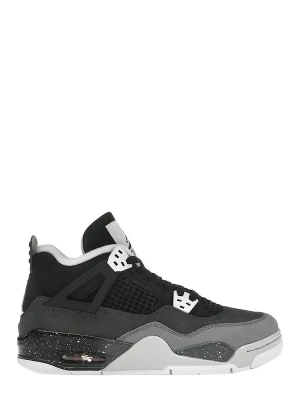 JORDAN 4 Retro Fear Grade School Sneakers - Black/white/anthracite