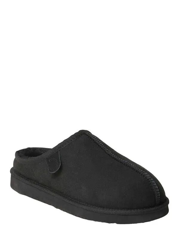 DEARFOAMS Fireside Grafton Shearling Clog Slipper - Black