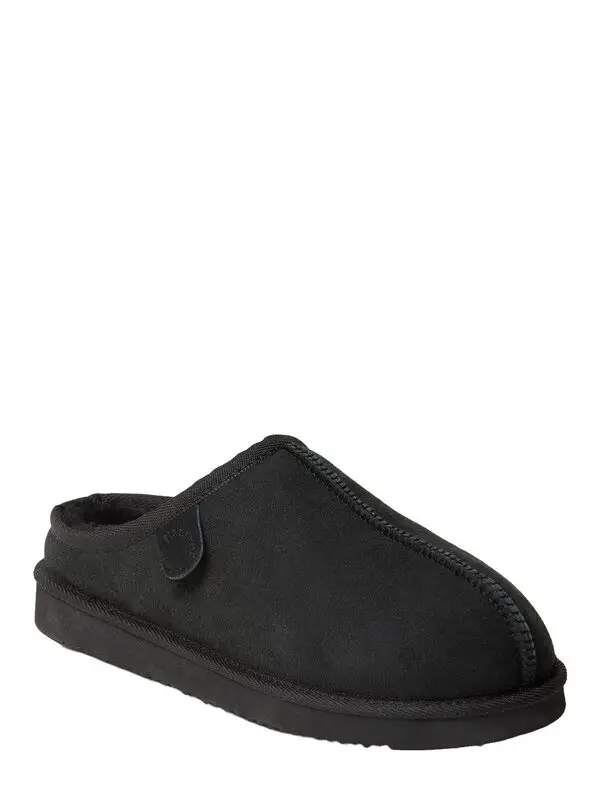 DEARFOAMS Fireside Grafton Shearling Clog Slipper - Black
