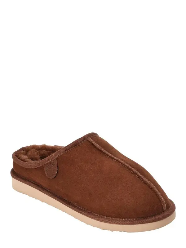 DEARFOAMS Grafton Genuine Shearling Clog - Brown