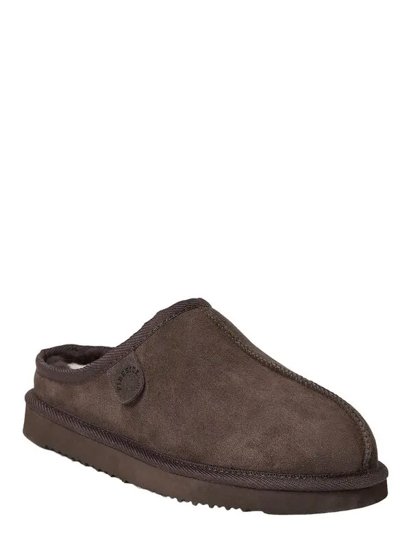 DEARFOAMS Grafton Genuine Shearling Clog - Coffee