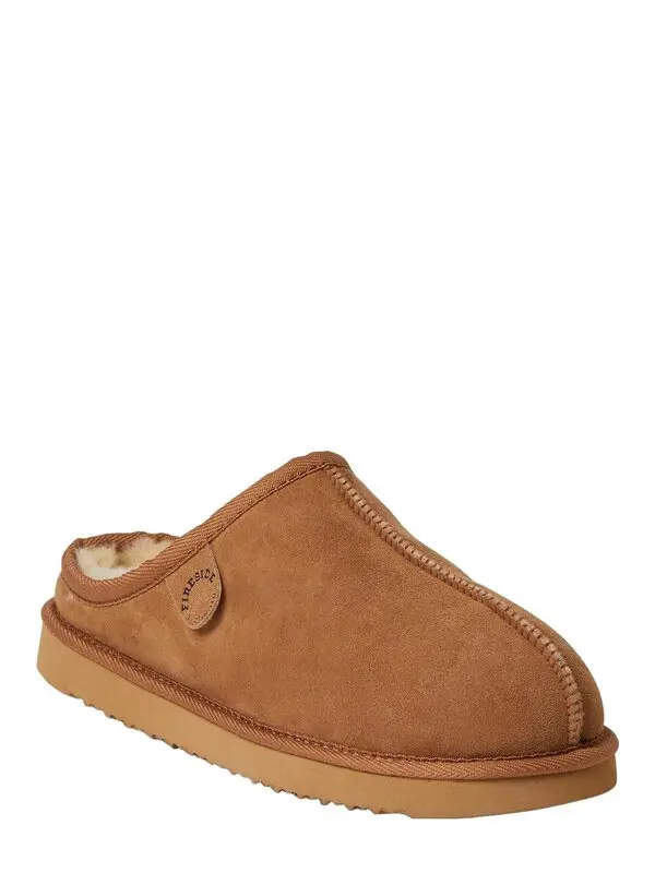DEARFOAMS Fireside Grafton Shearling Clog Slipper - Grey Solid