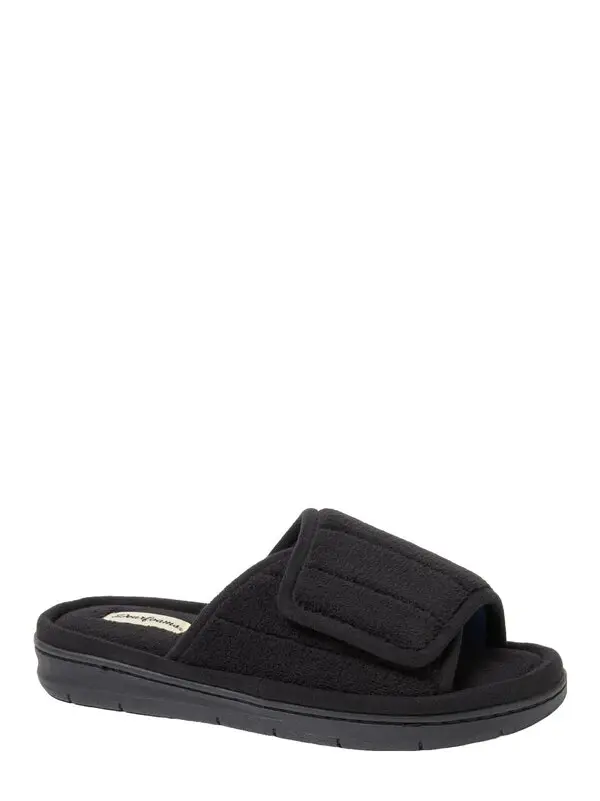DEARFOAMS Mickey Terry Adjustable Slide Slipper - Black