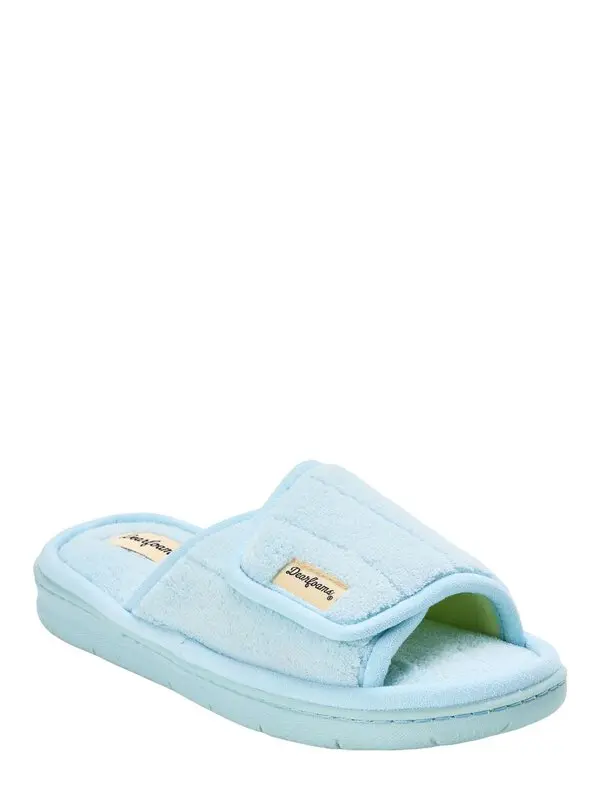 DEARFOAMS Terry Adjustable Shower Slide Slipper - Blue Wash