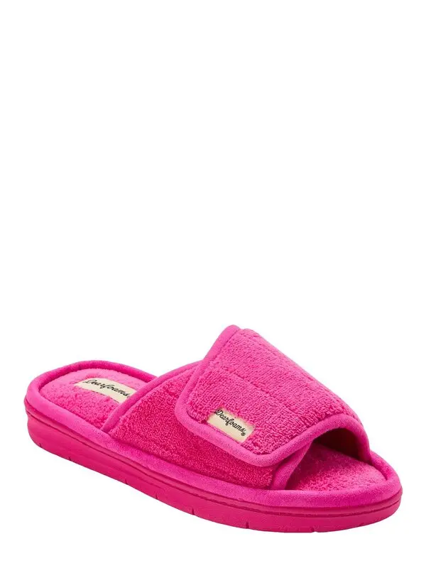 DEARFOAMS Terry Adjustable Shower Slide Slipper - Paradise Pink