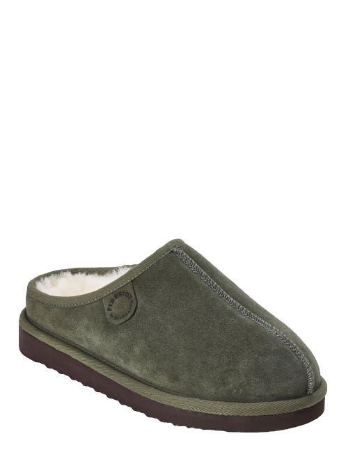 DEARFOAMS Fireside Greta Genuine Shearling Clog Slipper - Olive