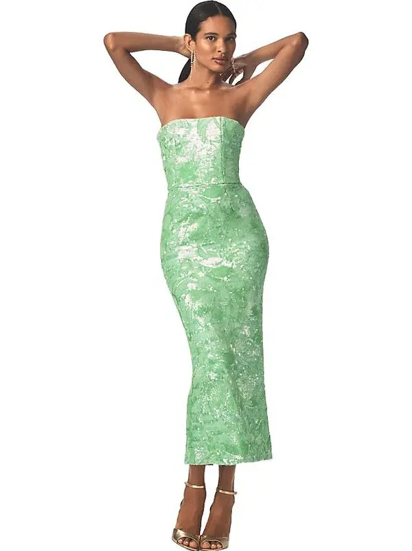 HELSI Leslie Strapless Sequin Midi Dress - Green