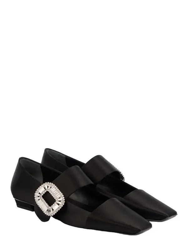 ROGER VIVIER Belle Vivier Embellished Flats - Black