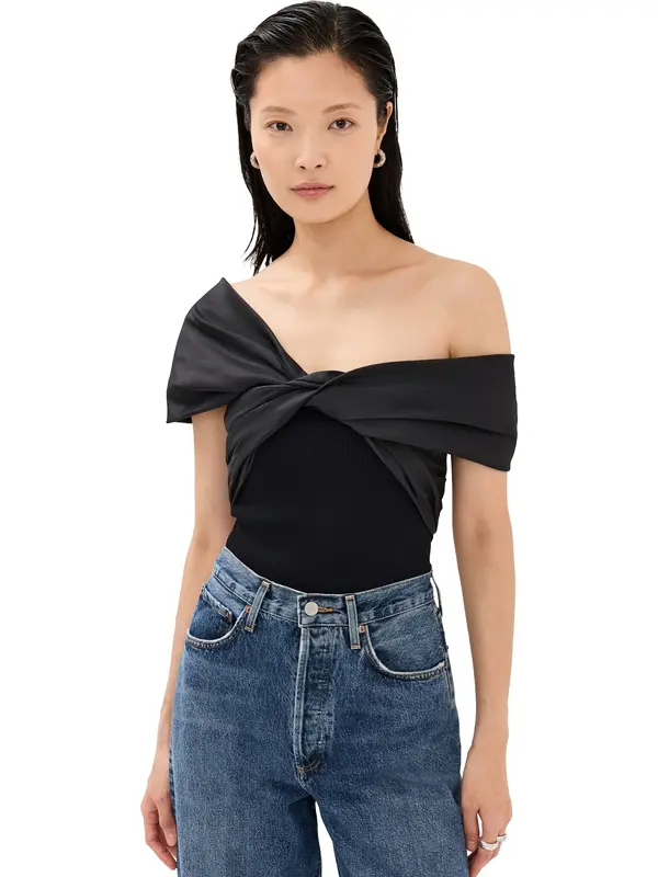 Simkhai Celiana Knit Combo Top - Black