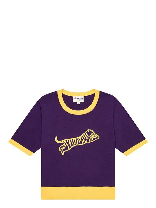 ELLSWORTH + IVEY Game Day Short Sleeve Sweater - Yellow