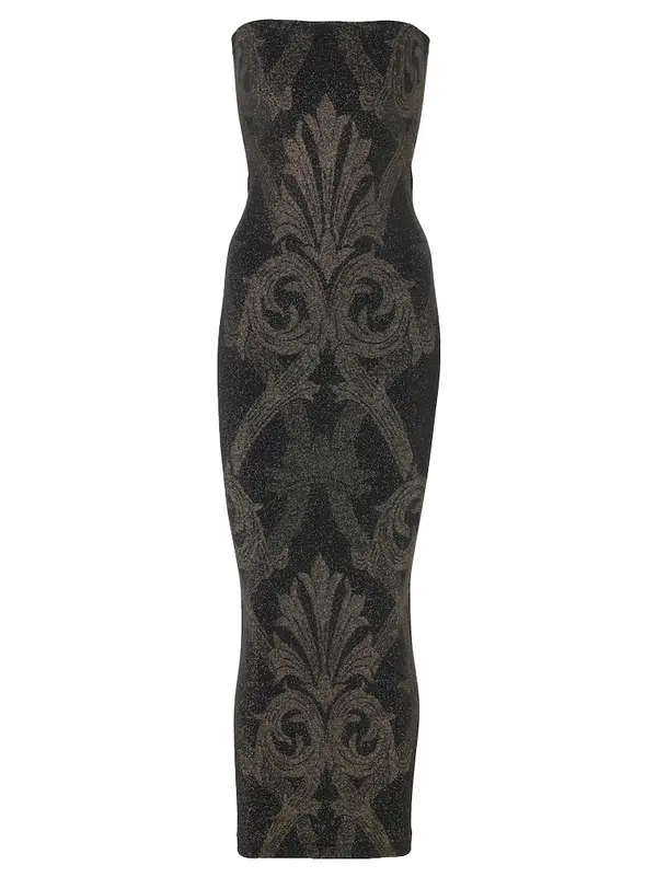 Wolford X Etro Lamé Jacquard Midi Dress - Black