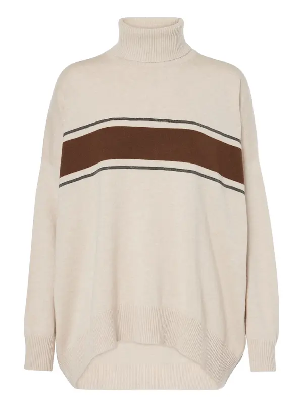 Brunello Cucinelli Wool, Cashmere, And Silk Sweater - Brown