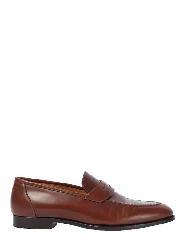 Loro Piana Sergio Leather Penny Loafers - Brown