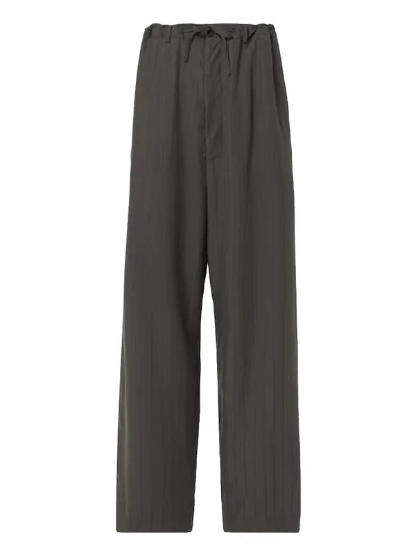 Balenciaga Pinstripe Wide-leg Pants - Grey