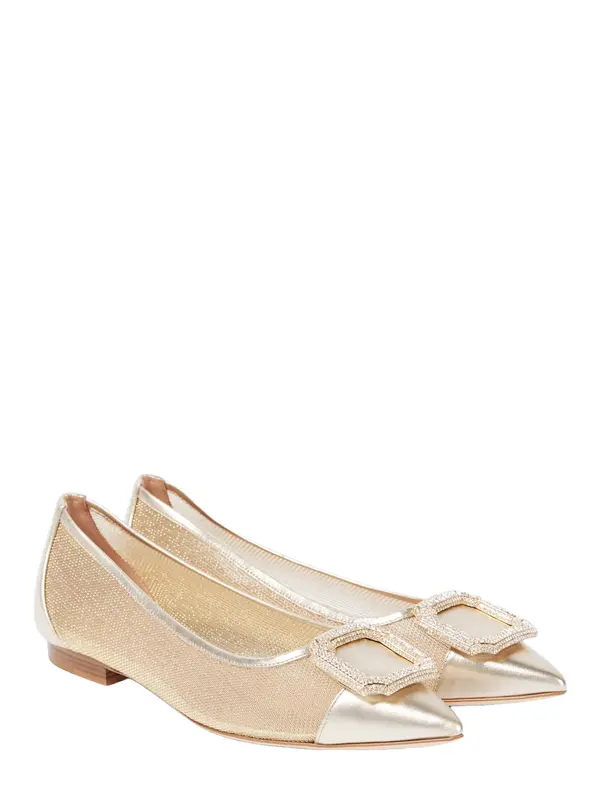 MALONE SOULIERS Lina Crystal-embellished Ballet Flats - Silver