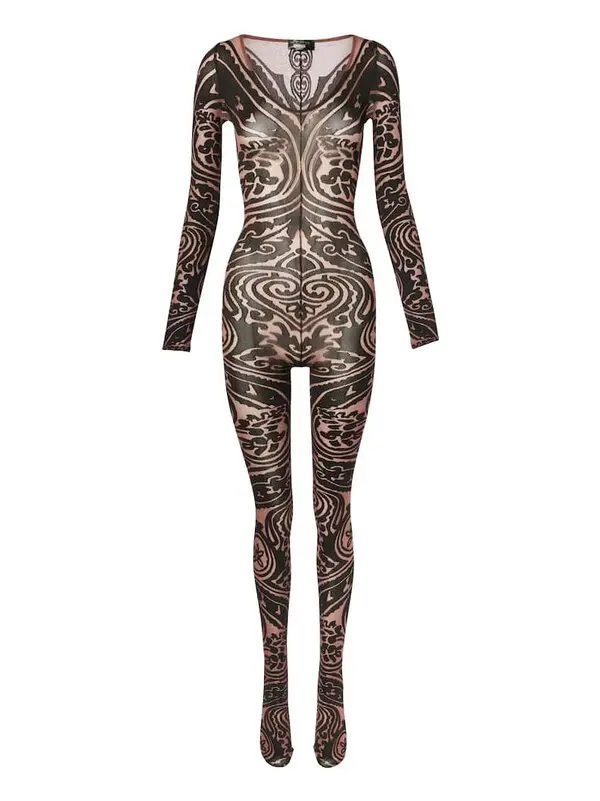 Wolford X Etro Tattoo Paisley Catsuit - Brown