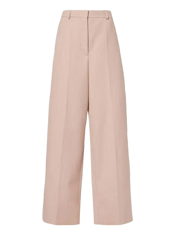 Stella McCartney Low-rise Wool Wide-leg Pants - Pink