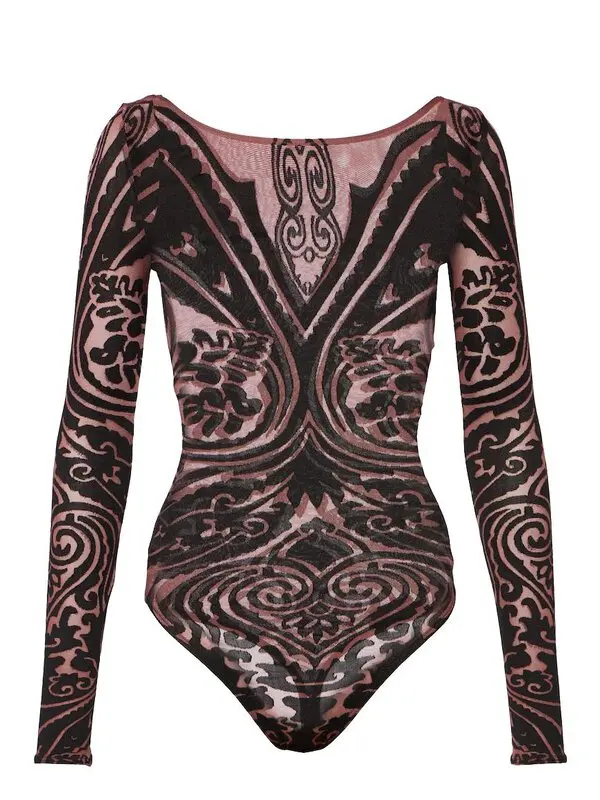 Wolford X Etro Tattoo Paisley Bodysuit - Brown