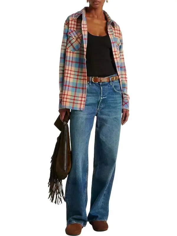 GOD'S TRUE CASHMERE Al’s Run Plaid Cashmere Shirt - Multicoloured