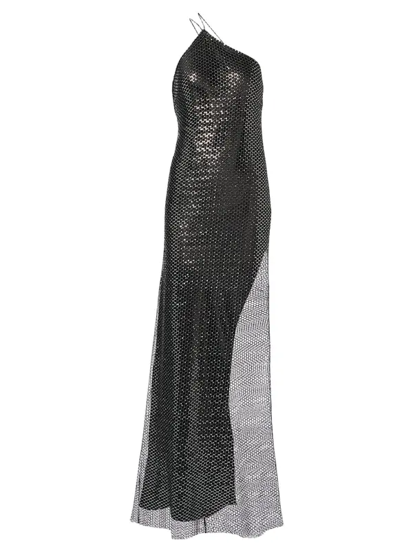 THE SEI Sequined One-shoulder Gown - Silver