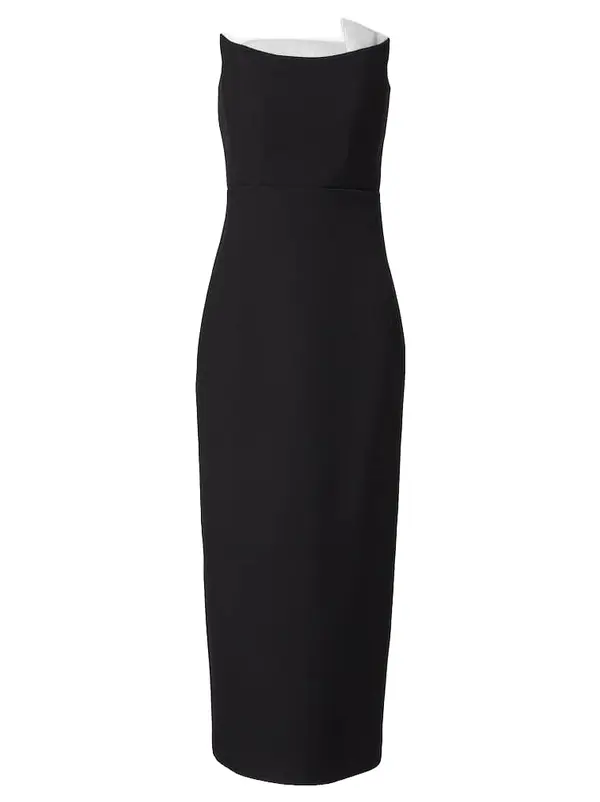 Roland Mouret Embellished Bustier Midi Dress - Black