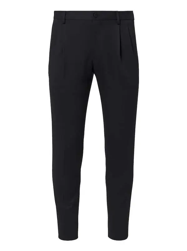 Dolce & Gabbana Wool-blend Gabardine Tuxedo Pants - Black