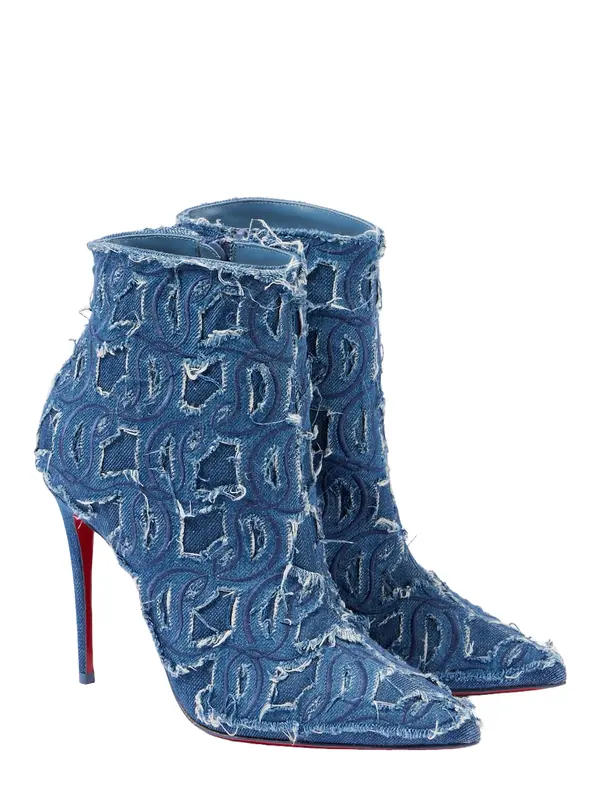CHRISTIAN LOUBOUTIN So Kate 100 Denim Pumps - Blue