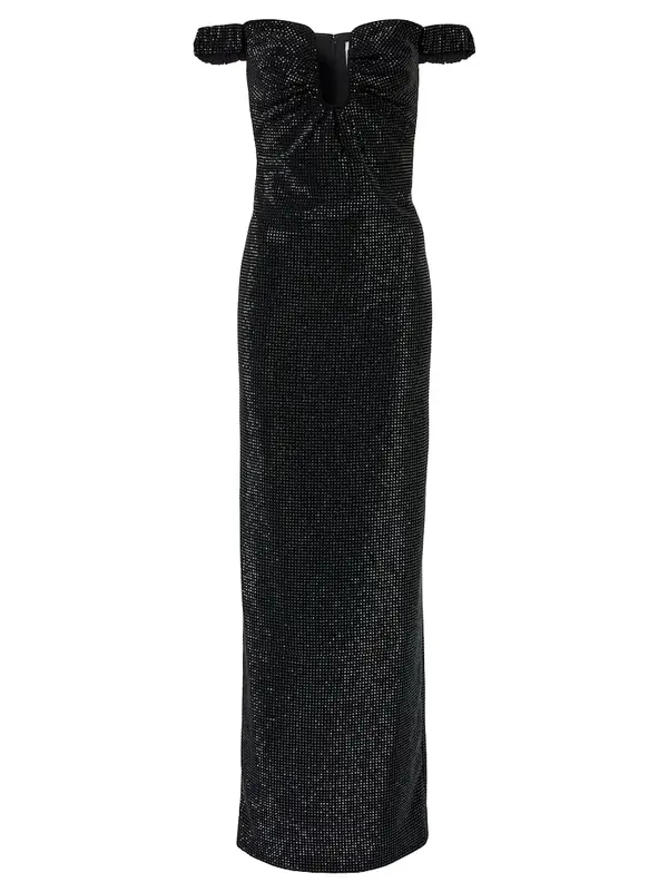 Roland Mouret Crystal-embellished Gown - Black