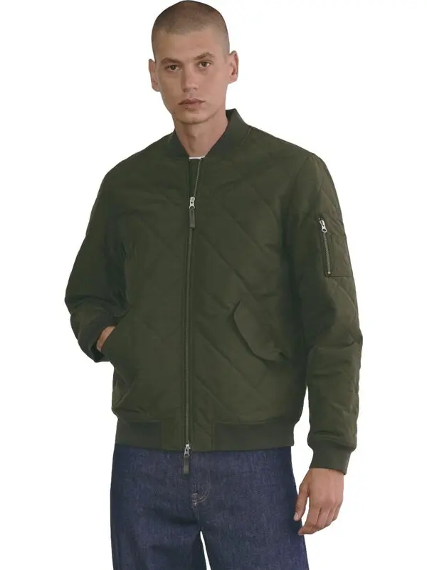 Everlane Quilted Bomber - Dark Forest