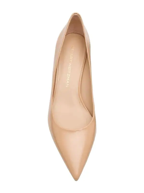 STUART WEITZMAN Leather Kitten-heel Pumps - Adobe
