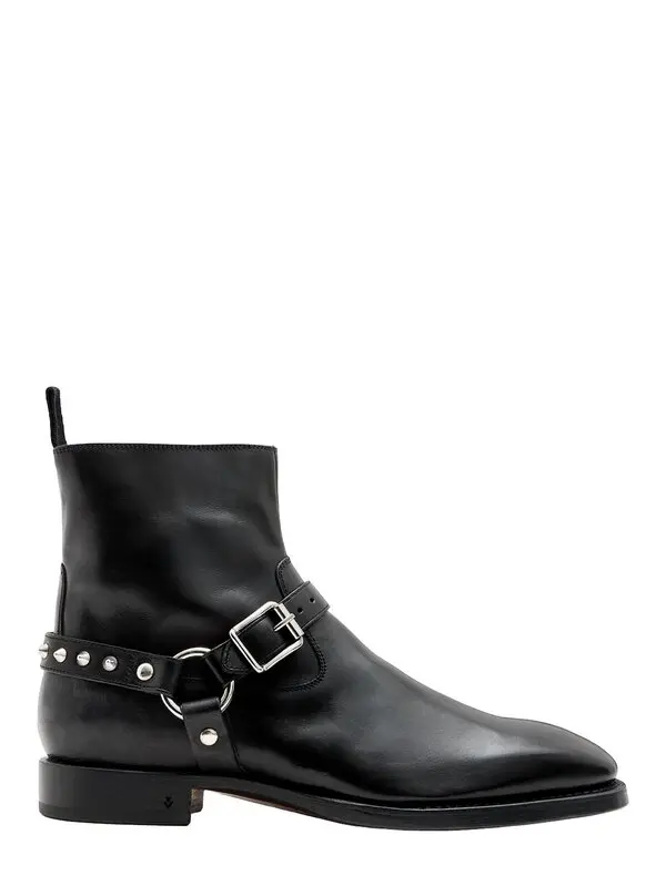 John Varvatos Regent Harness Leather Ankle Boots - Black
