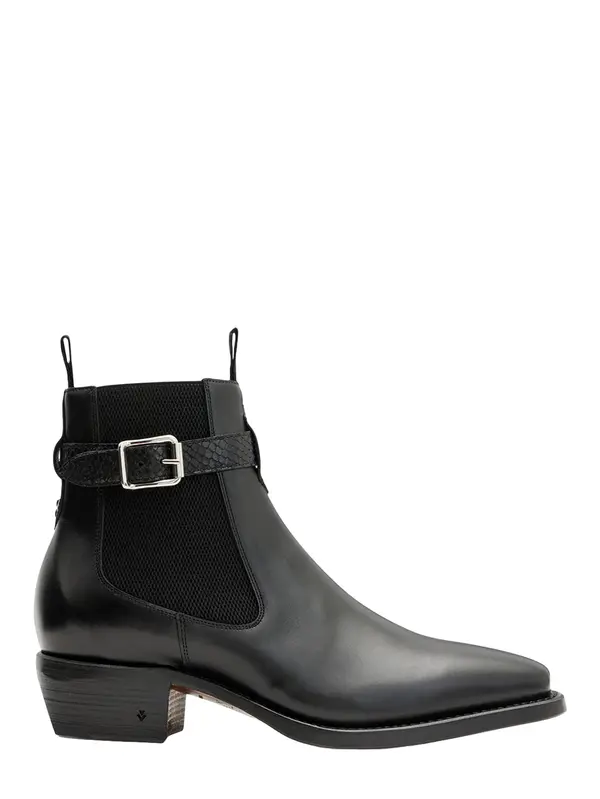 John Varvatos Walker Buckle Chelsea Boots - Black