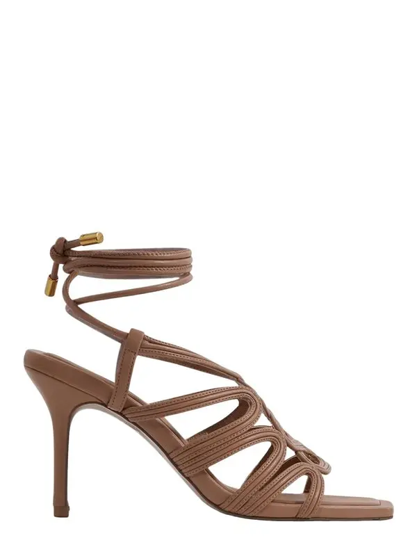 REISS Kiera Strappy Heeled Sandals - Nude
