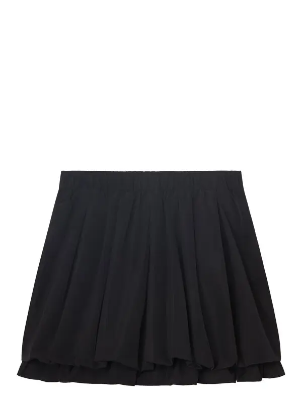 Sea Taffeta Mini Skirt With Ruffle Detail - Black