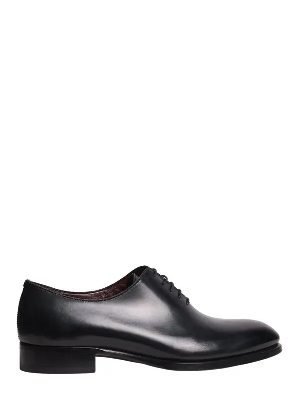 Brioni Leather Oxford Shoes - Black