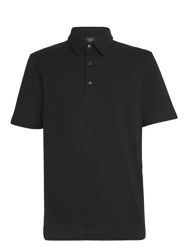 Brioni Cotton Polo Shirt - Black