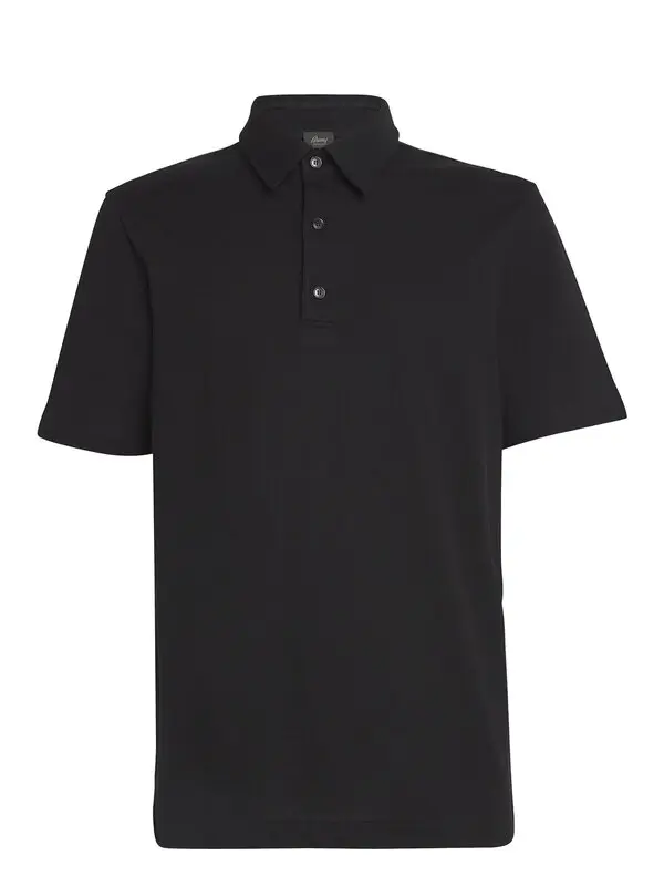 Brioni Cotton Polo Shirt - Black