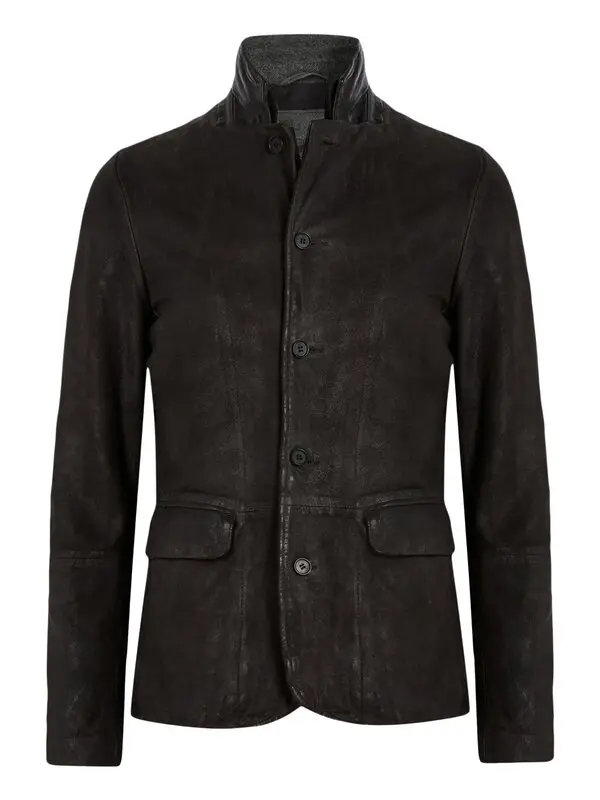 ALLSAINTS Leather Survey Blazer - Grey