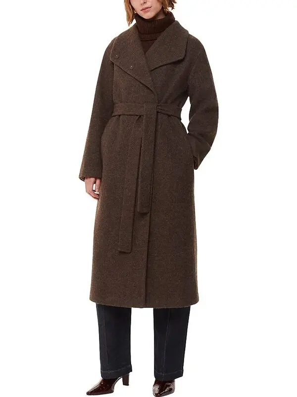 Whistles Morgan Funnel Neck Coat - Taupe