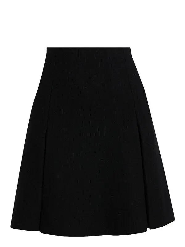 Co Pleated Wool-crepe Mini Skirt - Black