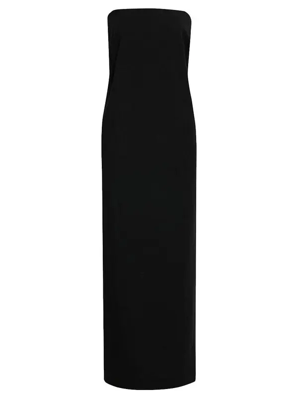 Co Strapless Wool-blend Crepe Maxi Dress - Black