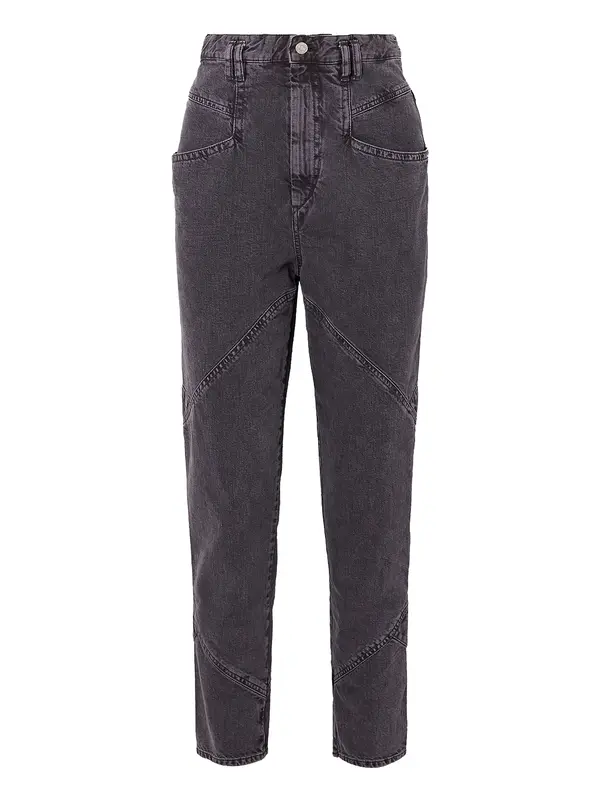 Isabel Marant Eloisa Paneled Boyfriend Jeans - Dark Gray
