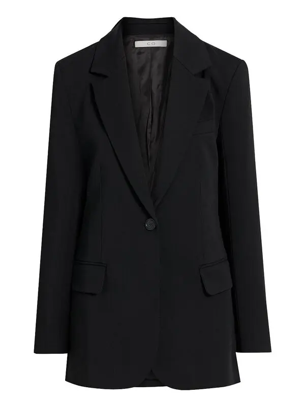 Co Wool-blend Twill Blazer - Black