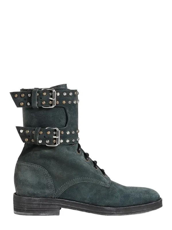 Isabel Marant Teylon Studded Combat Boots - Storm Blue