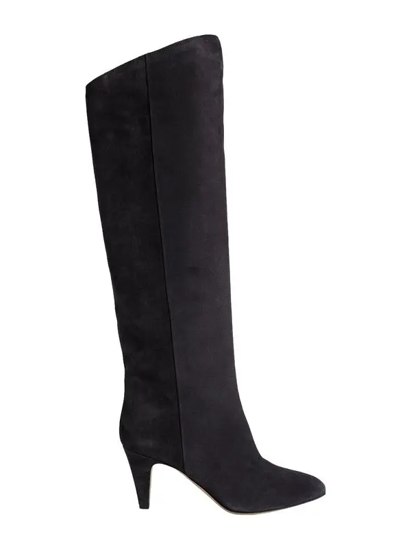 Isabel Marant Laspi Suede Knee Boots - Midnight Blue