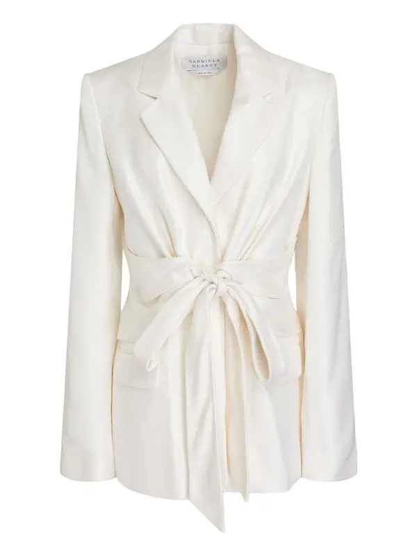 Gabriela Hearst Grant Belted Silk Blazer - Ivory