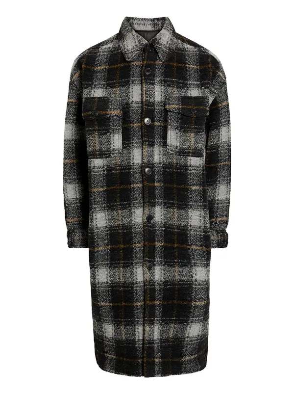 Isabel Marant Kotajot Checked Wool-blend Coat - Black